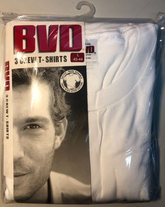 BVD white SHIRT 3pcs per pack crew neck t-shirts made in USA | Lazada PH