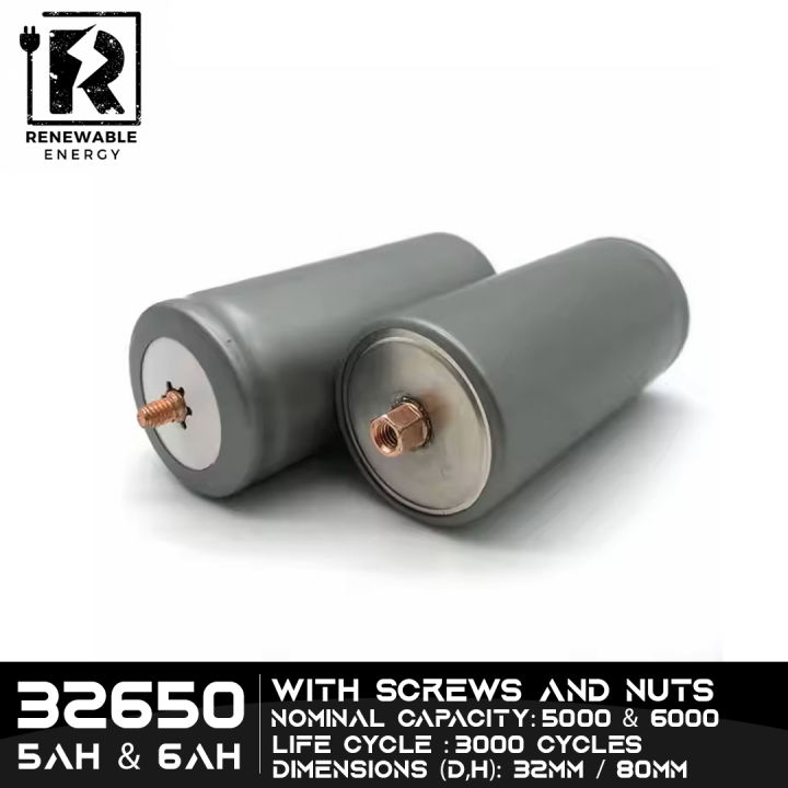 3.2v 32650 5000 - 6000mah Lifepo4 Cylindrical Cell Battery for Battery ...