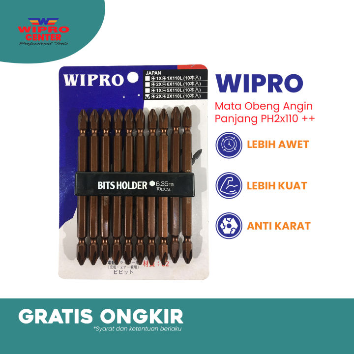 WIPRO Mata Obeng Angin Panjang PH2 x 110 +/+ plus plus | Lazada Indonesia