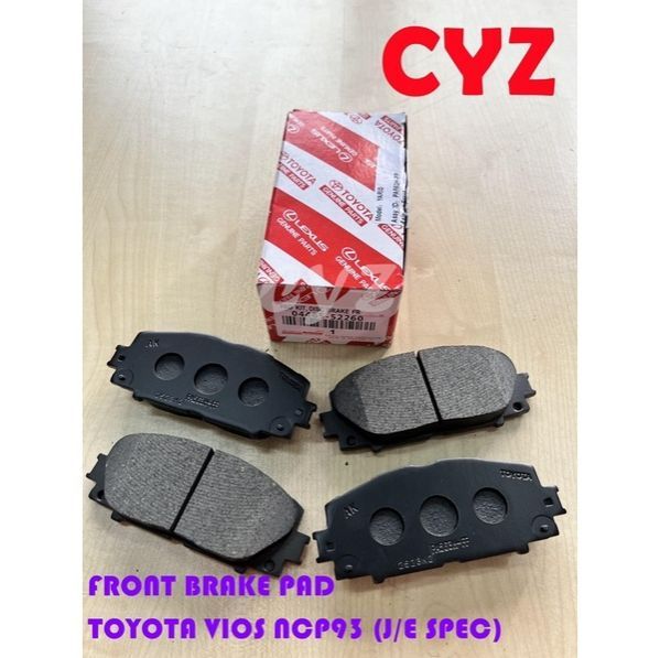 FRONT [04465-52260] Brake Pad TOYOTA VIOS NCP93 (J/E SPEC) | Lazada