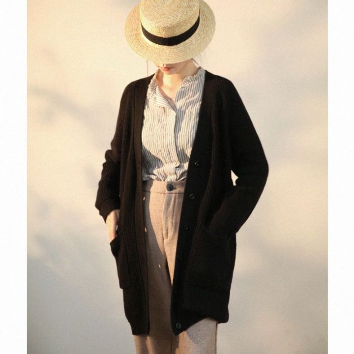 Korean Style Sweater Cardigans For Women V Neck Buttons Through Thick ... Korean Style Sweater Cardigans For Women V Neck Buttons Through Thick ...
