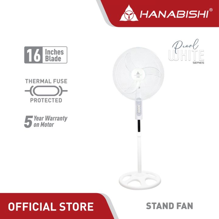 Hanabishi Stand Fan 16 inches Aesthetic White Windmill 16SFWHT | Lazada PH