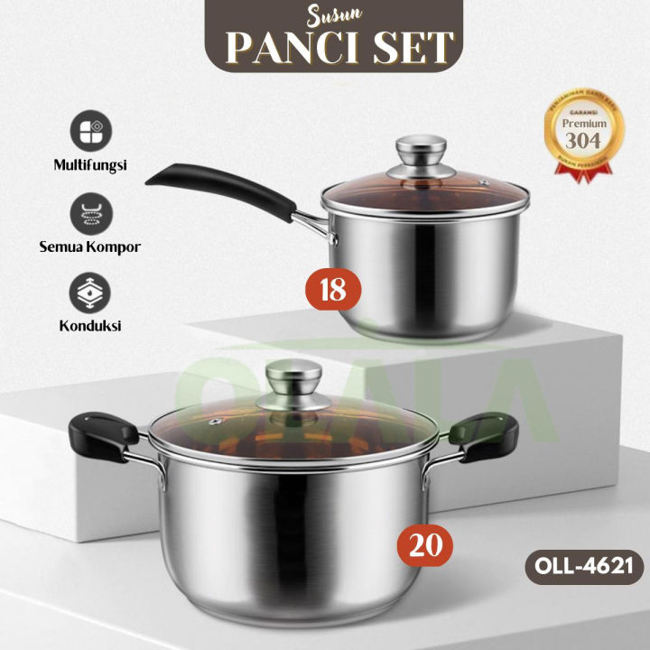 PANCI POT 4IN1 PANCI SET PANCI STAINLESS OLL-CH4621 | Lazada Indonesia