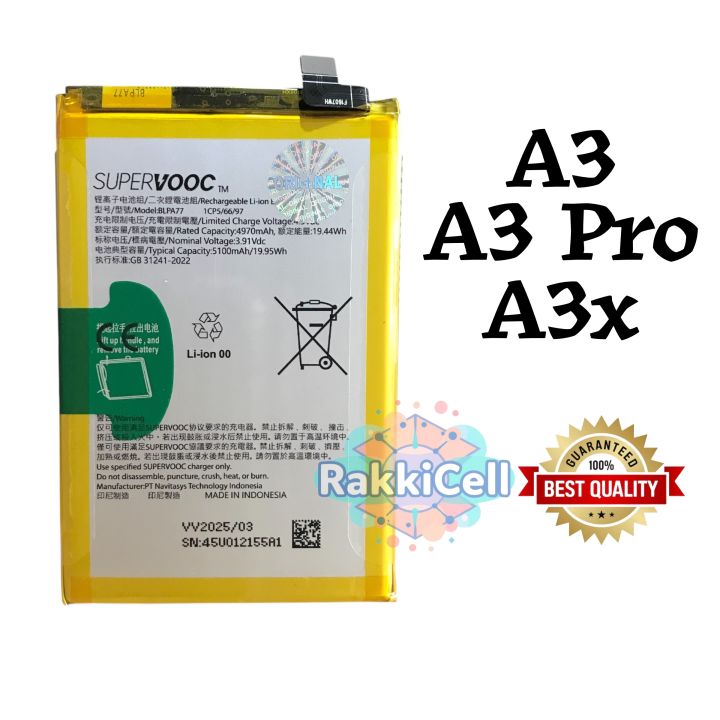 Baterai For Oppo A3 5G / A3 Pro 5G / A3x 5G / BLPA77 . Batre Batere ...