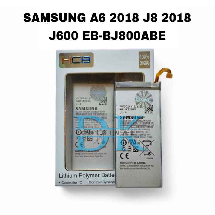 Batre Samsung A6 2018 J8 2018 J600 EB-BJ800ABE Baterai Battery | Lazada ...
