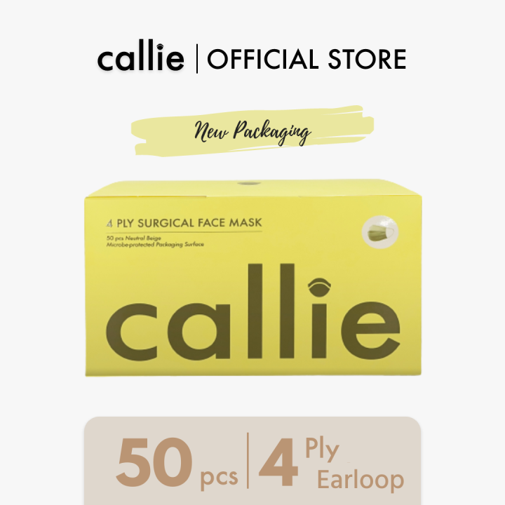 Callie 4 Ply Earloop Medical Face Mask - Neutral Beige (50 pcs) | Lazada