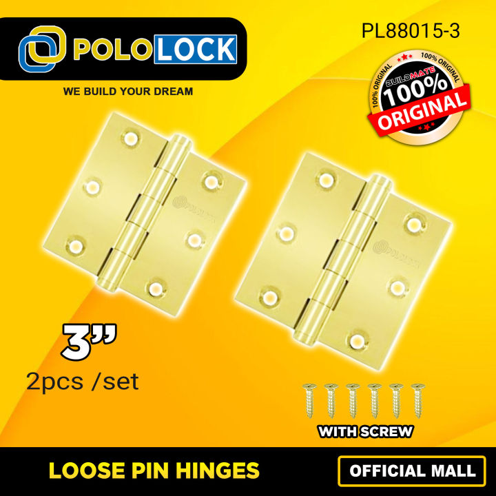 Pololock Loose Pin Hinges 3" 1Pair Cabinet Furniture Door Slip Hinge ...