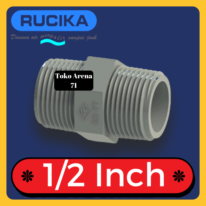 Sambungan pipa PVC Double nipple AW 1/2” dobel nepel 1/2 inch rucika | Lazada Indonesia