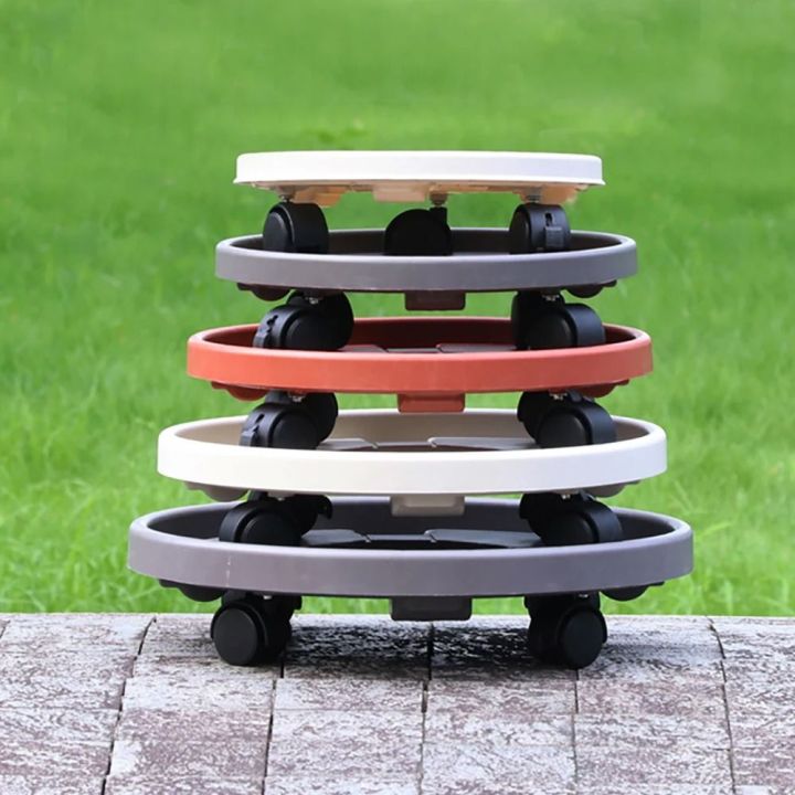 HJKL Movable Mobile Flower Pot Stand Heavy Duty Universal Casters Round ...