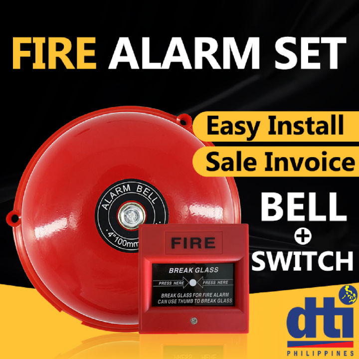 Fire Alarm Bell 4"/6"/8"/10"/12" With Manual Switch Home Safe Mall ...