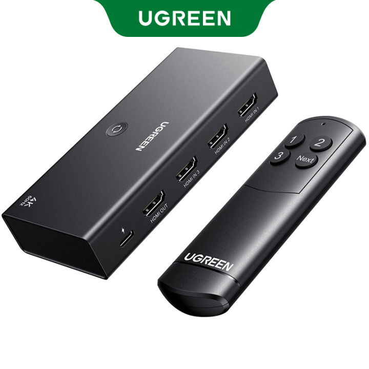 UGREEN 3-Port HDMI Switch 4K60Hz | 3-In 1-Out Black Plastic Shell ...