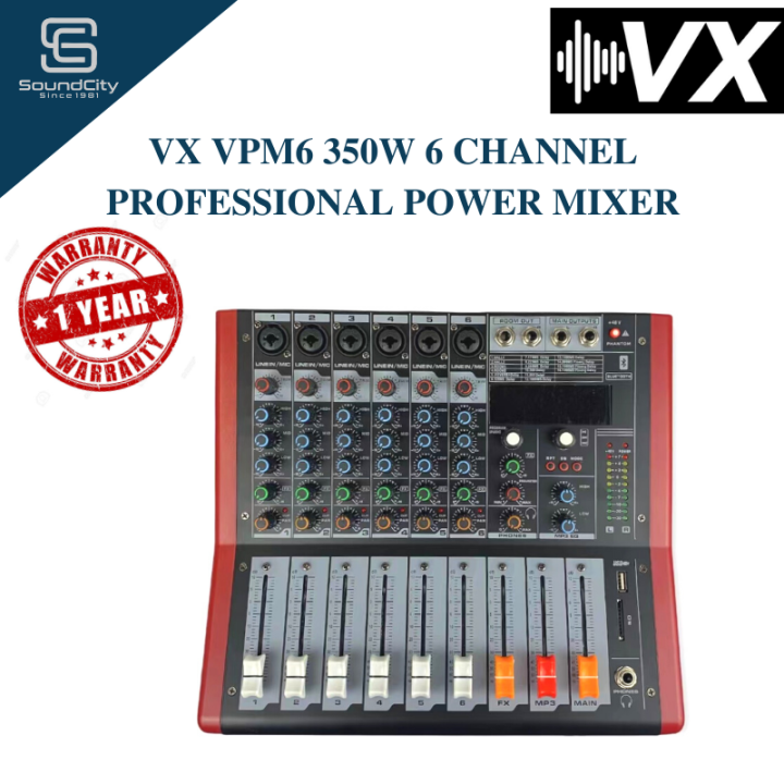 VX VPM6 350W 6 Channel Professional Power Mixer | Lazada