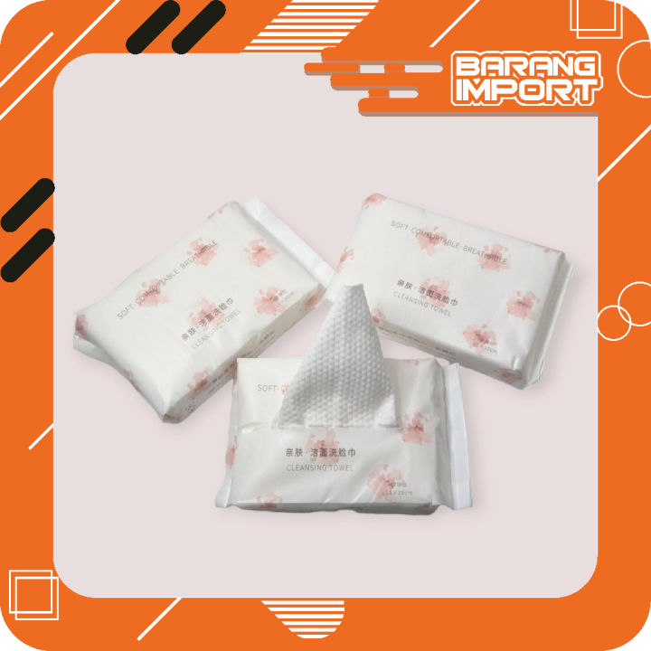 BI Cotton facial tissue/handuk muka sekali pakai/disposable face towel ...