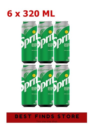 Sprite Lemon Lime Soda, No Sugar 320 ML - SET of 6 NEW PACKAGING | Lazada PH