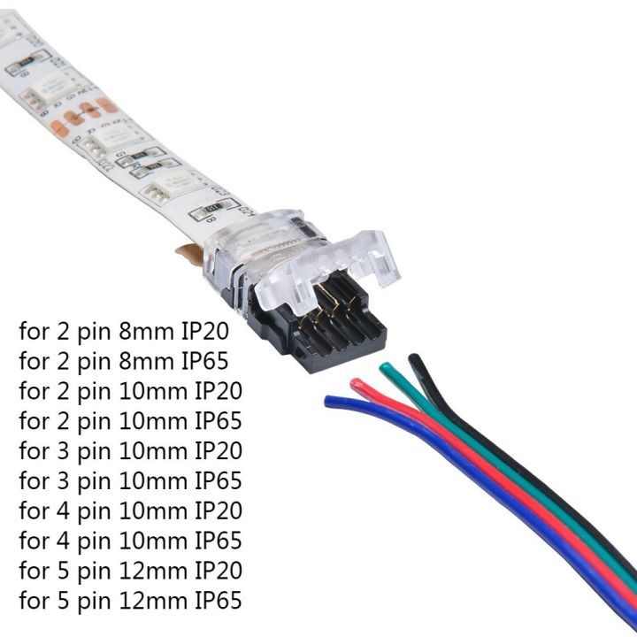 1PCS 2pin 3pin 4pin 5pin LED Strip Connector for Single RGB RGBW Color ...
