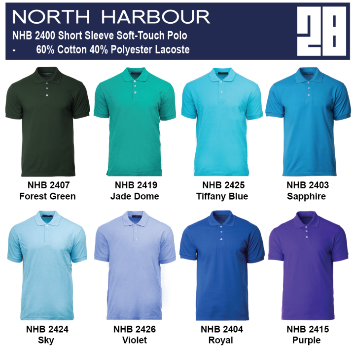 North Harbour NHB2400 Soft-Touch Polo T-Shirt | Lazada