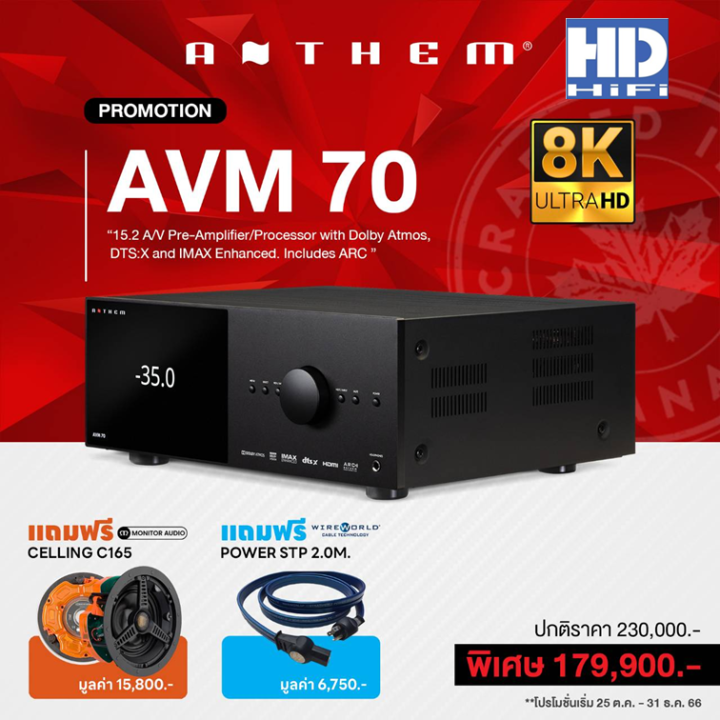 Anthem AVM70 A/V Processors 15.2 pre-amplifier | Lazada.co.th