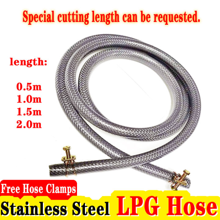 Universal LPG Hose 3/8 Stainless Steel Braided w/ Free Quality Big Hose ...