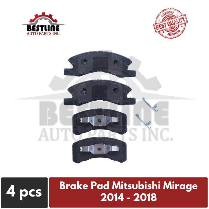 Brake Pad Disc Pad for Mitsubishi Mirage G4 2014 to 2018 Bendix Brand ...