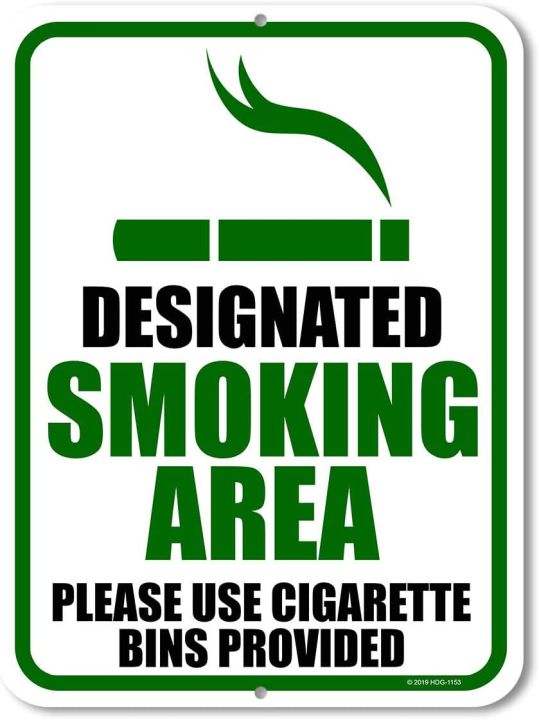 MINISHOW Wall Art No Smoking Metal Sign Designated Smoking Area ...