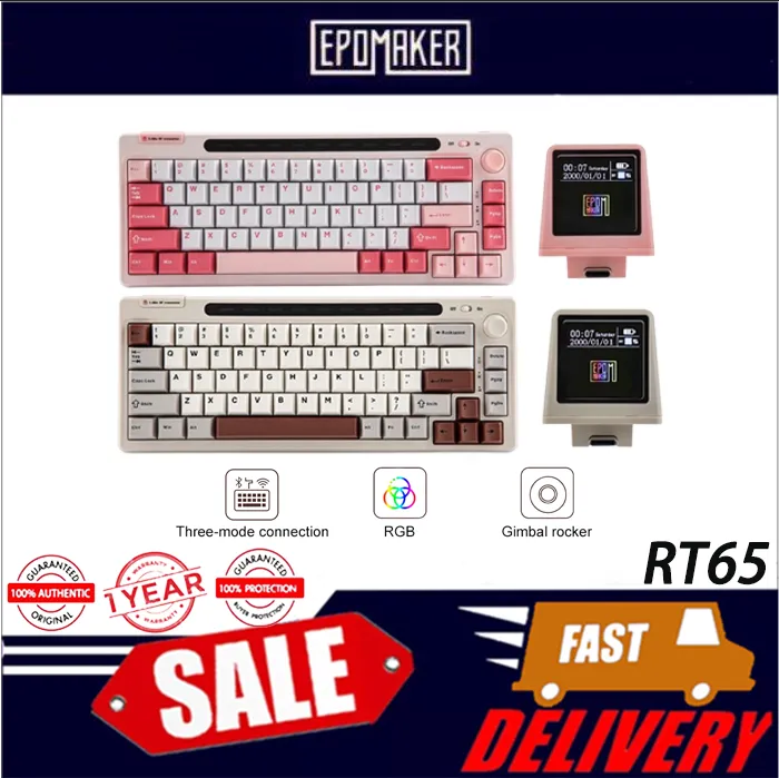 EPOMAKER RT65 RGB Three-mode joystick display gasket hot-swappable ...