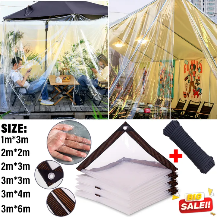 【Free Rope】Trapal Waterproof Makapal GAUGE 16 TRANSPARENT TRAPAL ...