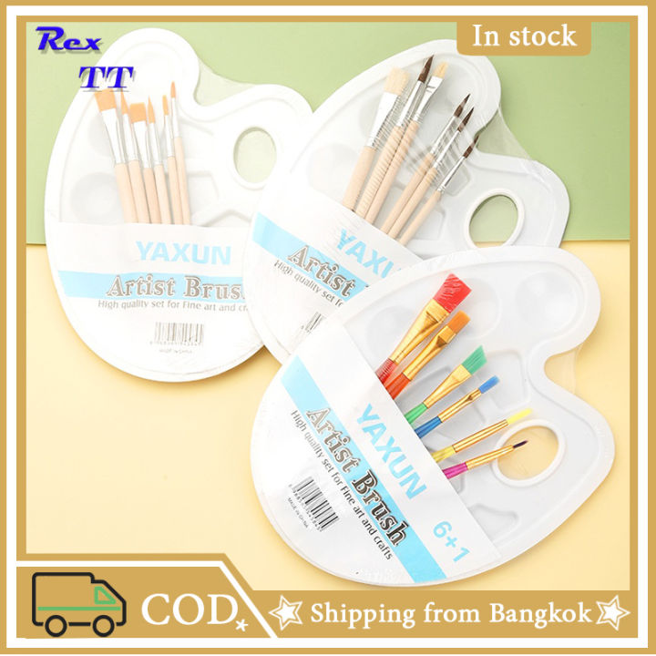 Rex TT 6 gouache watercolor brush palette set nylon wool painting brush ...