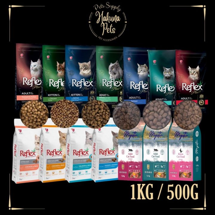 Repack reflex plus Cat Food 1kg & 500g (salmon, chicken, skin care ...