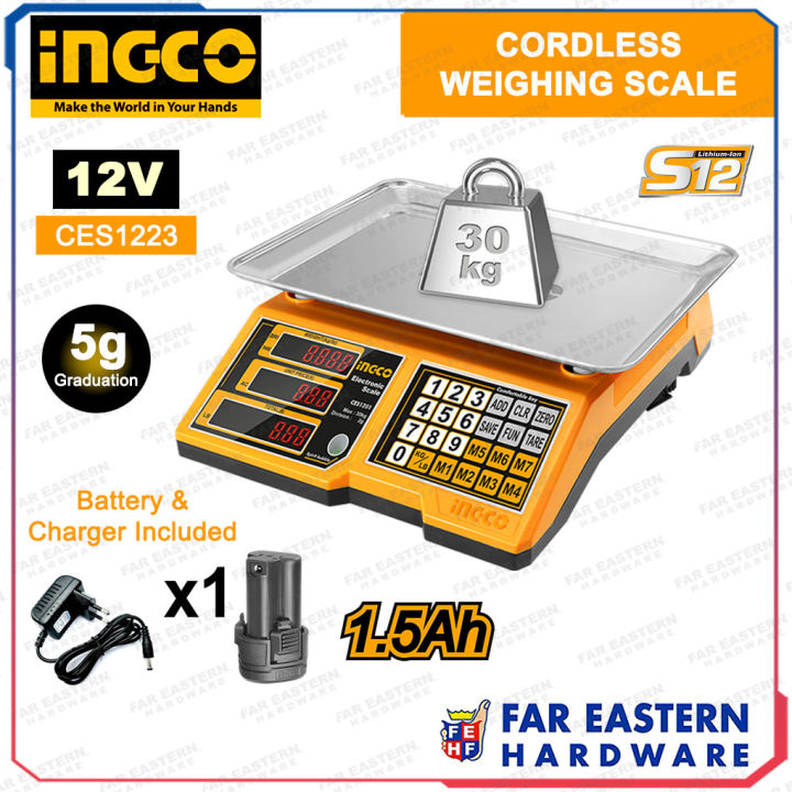 INGCO Electronic Weighing Scale Digital CES1223 30kg Capacity INMT ...