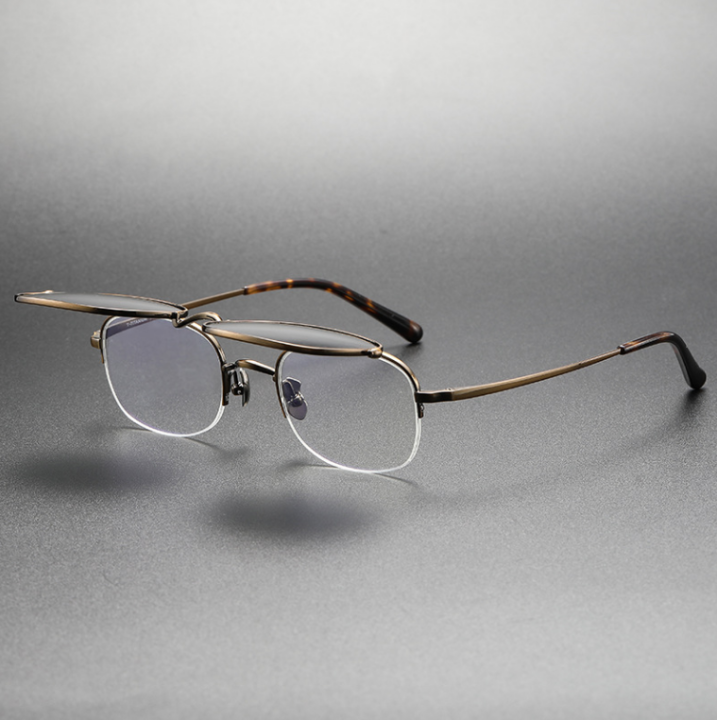 Flip Up Pure Titanium Presbyopia Reading Eyeglasses Frame Men Polarized Sunglasses Anti Scratch Prescription Vintage Glasses Women Spectacle Lazada PH