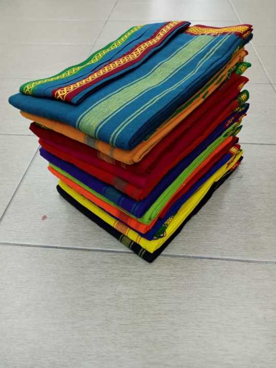 Cotton Veshti 8 x 3 Men's Color Dhoti/Vesti with Thundu Traditional ...