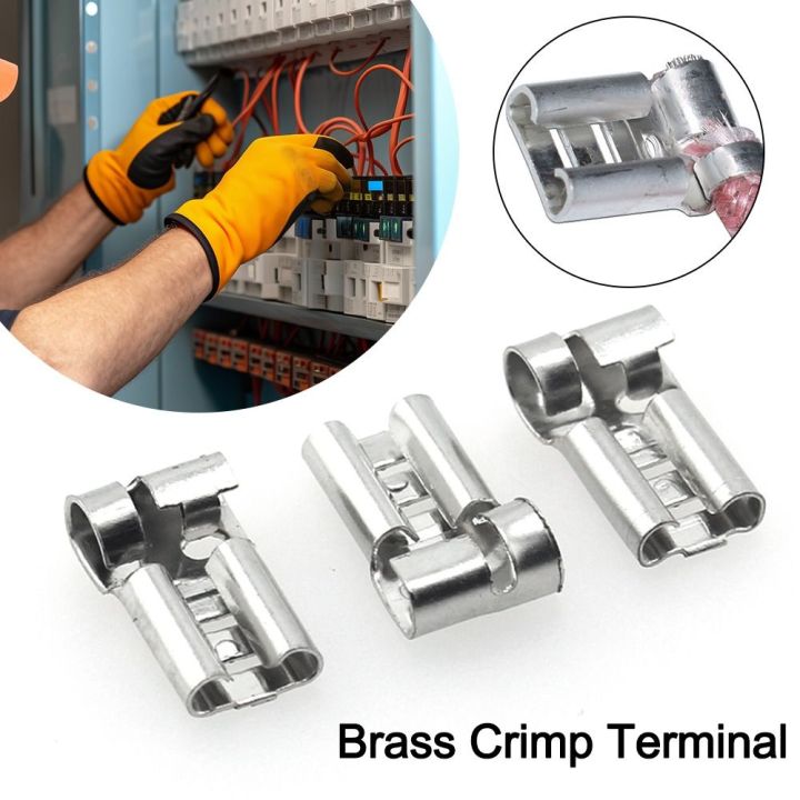 POPCOM DJ6222-D6.3B Brass Crimp Terminal Bend Angle Spring Terminals ...