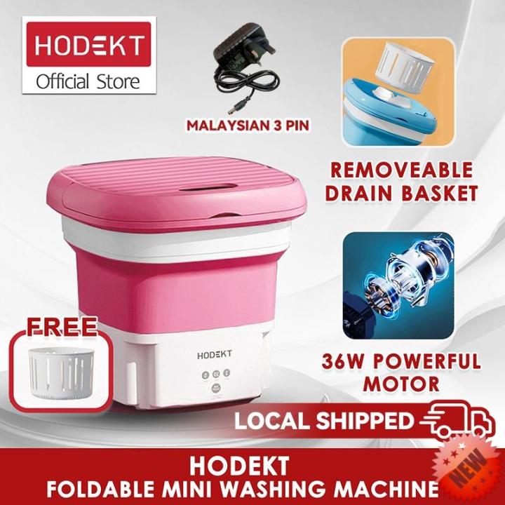 HODEKT Portable Mini Folding Washing Machine With Dryer Small Blue ...