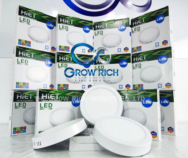 โคม LED ดาวน์ไลท์ติดลอย ทรงกลม 12W 18W แสงขาว ยี่ห้อ HIET | Lazada.co.th