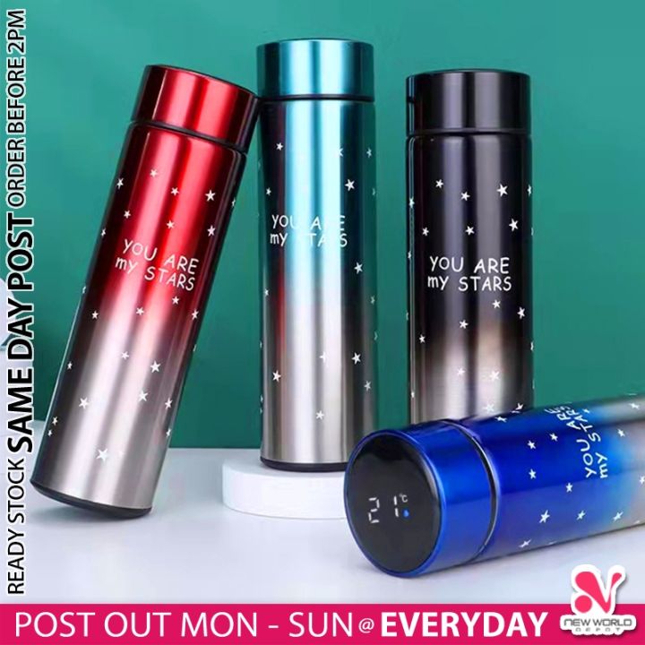 𝗛𝗢𝗧 / 𝗖𝗢𝗟𝗗 𝗨𝗦𝗘 》500ml Smart LED Display Vacuum Thermal Flask Stainless ...