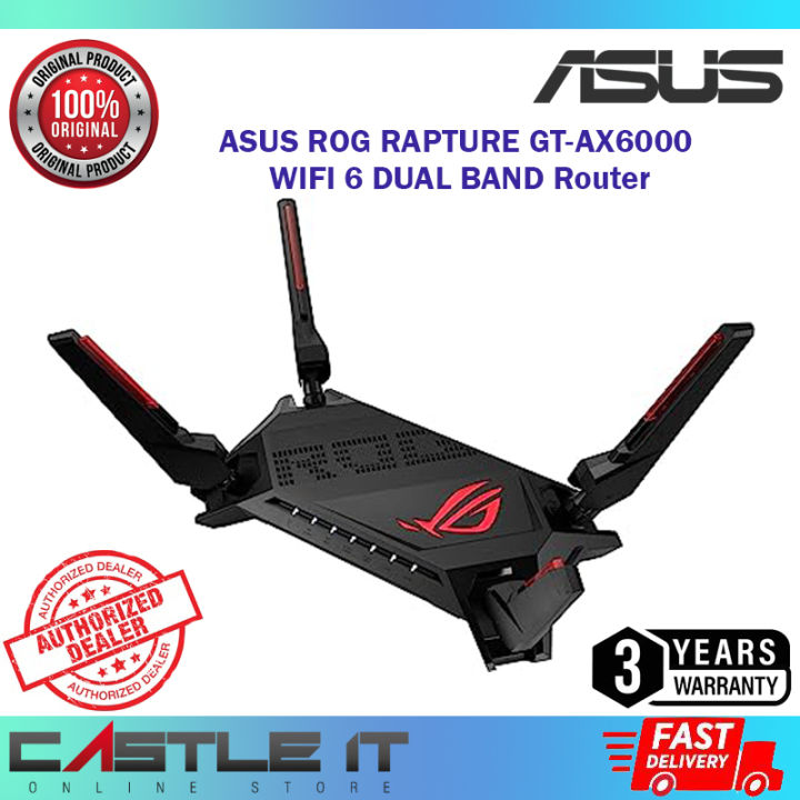 ASUS ROG RAPTURE GT-AX6000 WIFI 6 DUAL BAND 2.5G PORTS WIRELESS GAMING ...