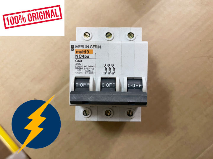 Merlin Gerin 12026 MCB - circuit breaker - NC45A - 3POLE - 63AMP - C ...
