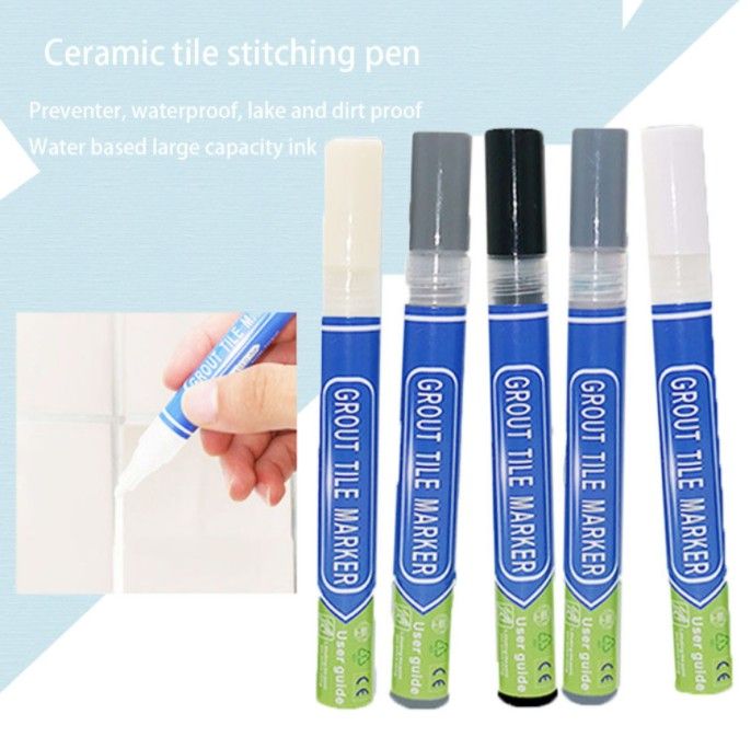 5 Colors Water Resistant Home Kitchen Tile Grout Pen Instant Tile ...