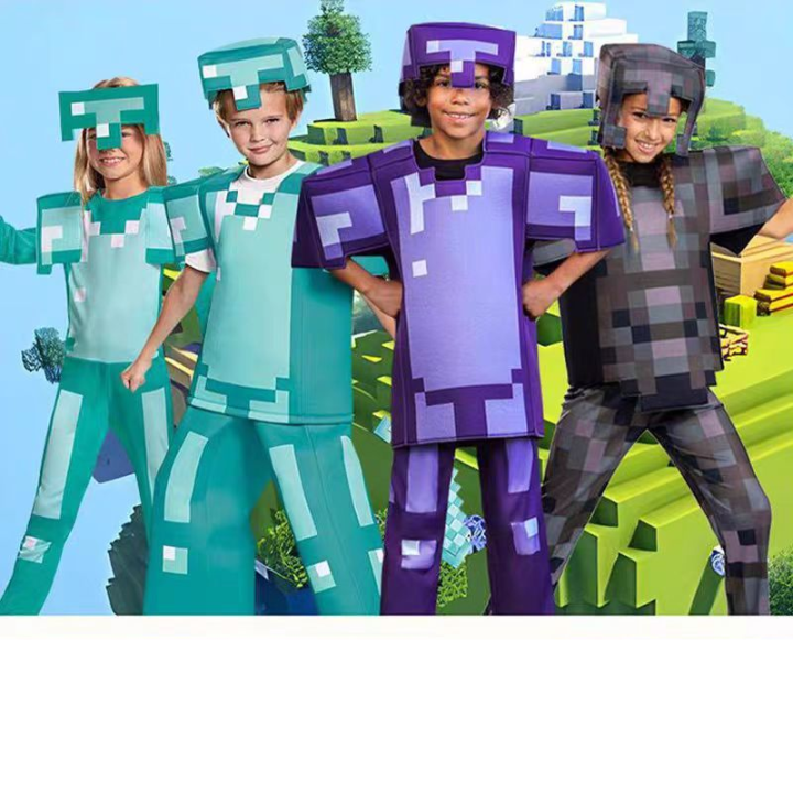 เสื้อผ้า Minecraft cos วันเด็กวันฮาโลวีนธีมเกมปาร์ตี้ชุดการแสดง ...