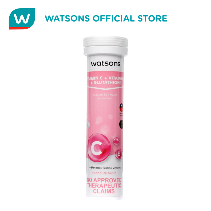 WATSONS Vitamin C + Vitamin E + Glutathione 2500mg Effervescent Tablet ...