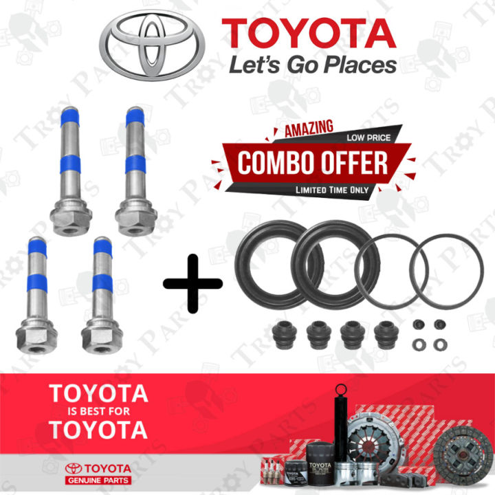 Toyota Front Disc Brake Caliper Guide Pin Bolt + Repair Kit (Full Set) for Toyota Vios NCP150 ...