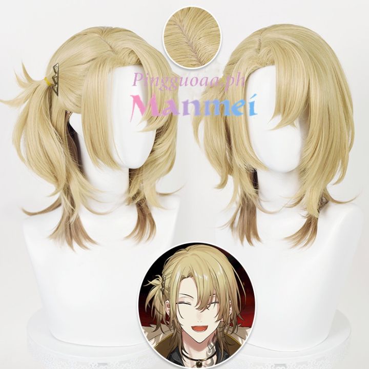 Vtuber Luca Kaneshiro วิกผมสังเคราะห์ ทนความร้อน สีทอง สีเหลือง สําหรับ ...
