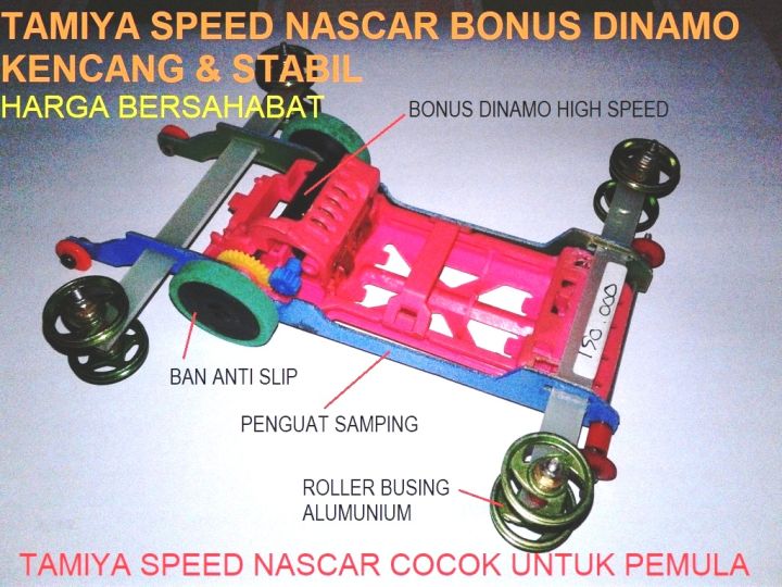 Tamiya SPEED NASCAR + DINAMO & BATERAI CAS rakitan KENCANG & STABIL ...