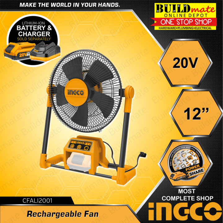 INGCO Cordless Rechargeable Fan 20V CFALI2001 BARE TOOL (UNIT ONLY ...