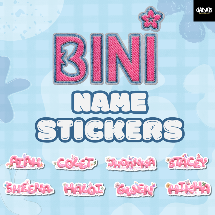 BINI Names Waterproof Glitter Stickers X Blooms - DIY FanMerch for ...