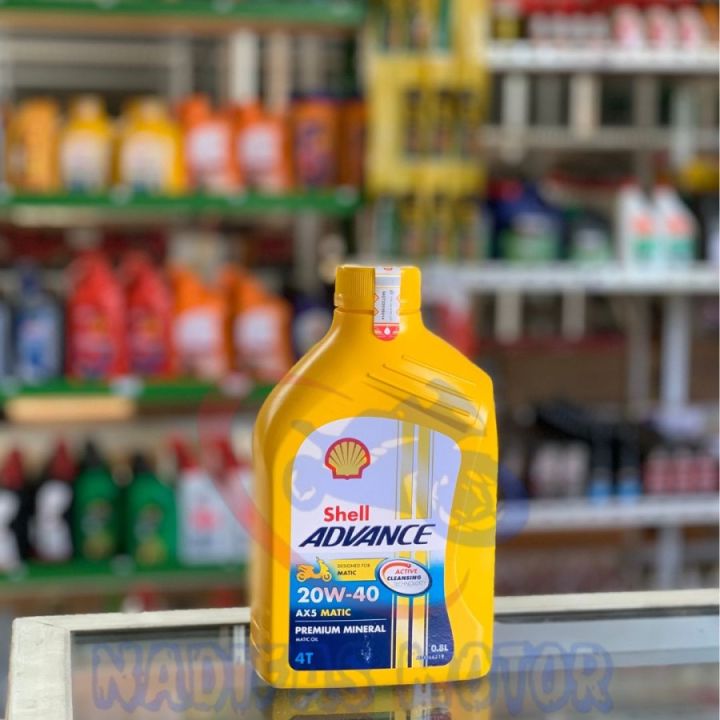 Oli SHELL ADVANCE AX5 MATIC Original 800ml / 0.8 L 20W-40 Oil Motor ...