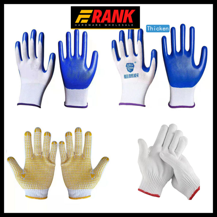 Safety Construction Gloves for Construction Cotton rubber rubberized ...