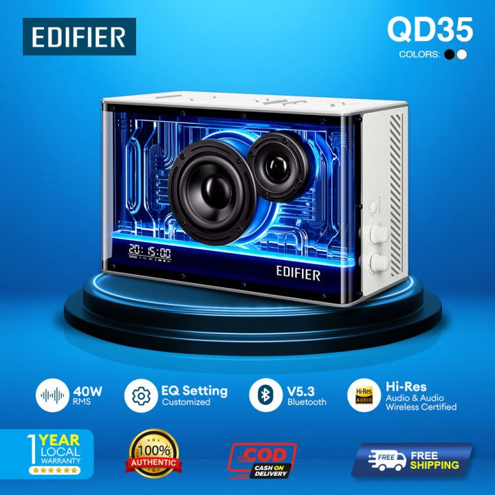 Edifier QD35 - Tabletop Bluetooth Speaker | 35W GaN charger | AUX In ...