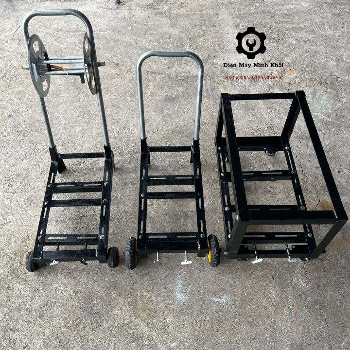 Khung máy rửa xe cao áp 4 bánh xe sắt V4 , chân đế máy rửa xe có rulo ...