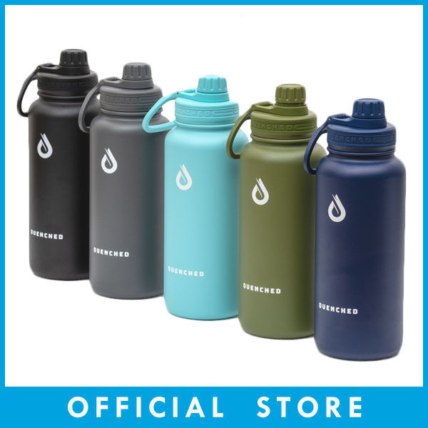 QUENCHED Hydrate Stainless Insulated Sweat-Proof Vacuum Sealed Tumbler Flask BPA Free Reusable ...